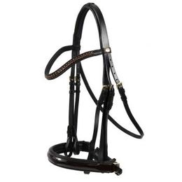 Hans Melzer Horse Equipment Hans Melzer Kandare Krusemark schwarz/braun messing LACK Pony