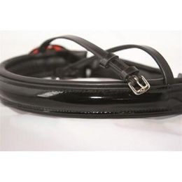 Hans Melzer Horse Equipment Hans Melzer Kandarenreithalfter Wiesbaden LACK schwarz/silber schwarz unterlegt XFULL