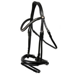 Hans Melzer Horse Equipment Hans Melzer Trense Hagen schwarz unterlegt LACK WB EXTRA (KB-Kaltblut)