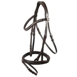 Hans Melzer Horse Equipment Hans Melzer Trense Calgary englisches Reithalfter braun/silber LACK VB/ COB (Vollblut)