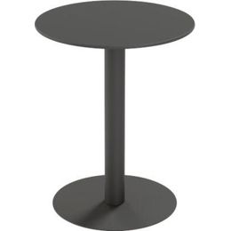 meet by Paperflow Outdoor-Tisch Cross, rund, Tellerfu&szlig;, &Oslash; 600 x H 750 mm, schwarz/mattschwarz