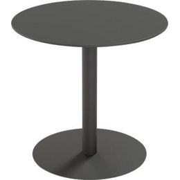 meet by Paperflow Outdoor-Tisch Cross, rund, Tellerfu&szlig;, &Oslash; 800 x H 750 mm, schwarz/mattschwarz