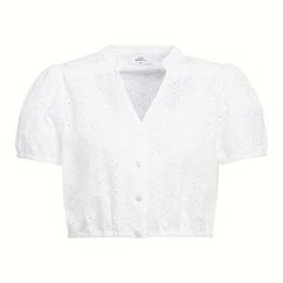Gina Benotti Damen Dirndl-Bluse mit Lochstickerei