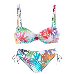 Lascana Damen B&uuml;gel-Bikini, wei&szlig; bedruckt, Gr&ouml;&szlig;e 42C