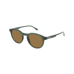 Lacoste L6030S | Unisex-Sonnenbrille | Fassung: Vollrand, Rund, Acetat Spritzguss, Gr&uuml;n Transparent | Glasfarbe: Braun
