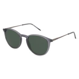 HUGO BOSS Hugo HG 1286/S | Herren-Sonnenbrille | Fassung: Vollrand, Rund, Kunststoff, Grau Dunkel | Glasfarbe: Gr&uuml;n