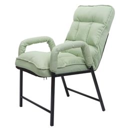 Esszimmerstuhl MCW-K40, Stuhl Polsterstuhl, 160kg belastbar R&uuml;ckenlehne verstellbar Metall ~ Stoff/Textil mint-gr&uuml;n