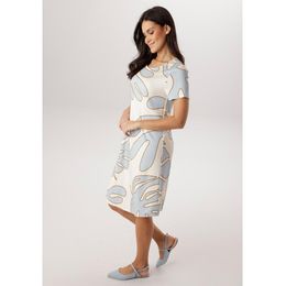 Aniston Kleid in Wei&szlig;/ Hellblau - 48% | Gr&ouml;&szlig;e 44 | Damen-kleider