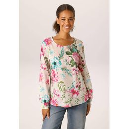 Aniston Bluse in Ros&eacute;/ Gr&uuml;n - 35% | Gr&ouml;&szlig;e 44 | Damen-blusen