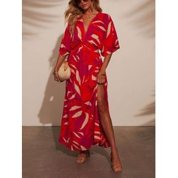 LA Angels Kleid in Rot/ Lila/ Creme - 62% | Gr&ouml;&szlig;e S | Damen-kleider