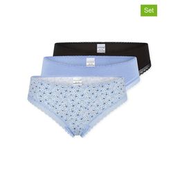 Schiesser 3er-Set: Slips in Hellblau/ Schwarz - 39% | Gr&ouml;&szlig;e 42 | Damen-unterteile
