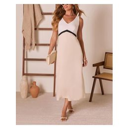 Milan Kiss Kleid in Beige/ Wei&szlig; - 62% | Gr&ouml;&szlig;e M | Damen-kleider