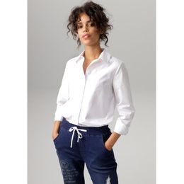 Aniston Bluse in Wei&szlig; - 50% | Gr&ouml;&szlig;e 36 | Damen-blusen