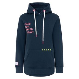 Zwillingsherz Hoodie "Smile Cross" in Dunkelblau - 57% | Gr&ouml;&szlig;e M | Damen-sweatshirts-jacken