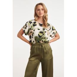 Smashed Lemon Bluse in Creme/ Gr&uuml;n - 64% | Gr&ouml;&szlig;e L | Damen-blusen