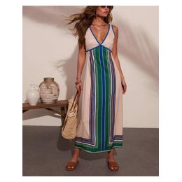 Milan Kiss Kleid in Beige/ Blau - 61% | Gr&ouml;&szlig;e XL | Damen-kleider