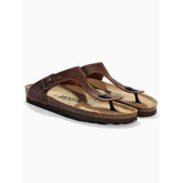 BACKSUN Leder-Zehentrenner "Singapore" in Braun - 58% | Gr&ouml;&szlig;e 36 | Damen-sandalen