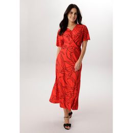 Aniston Kleid in Rot/ Schwarz - 45% | Gr&ouml;&szlig;e 44 | Damen-kleider
