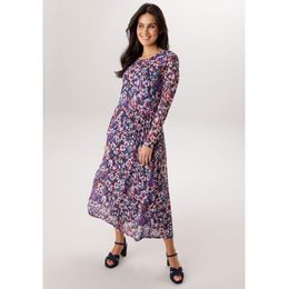 Aniston Kleid in Lila/ Dunkelblau - 46% | Gr&ouml;&szlig;e 44 | Damen-kleider