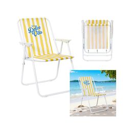 Garden Spirit Klappstuhl "Dolce Vita" in Gelb/ Wei&szlig; - (B)44 x (H)75 x (T)52 cm - 50% | Damen-outdoor-ausruestung