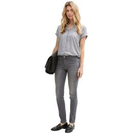 Tom Tailor Bluse in Grau/ Wei&szlig; - 57% | Gr&ouml;&szlig;e 38 | Damen-blusen