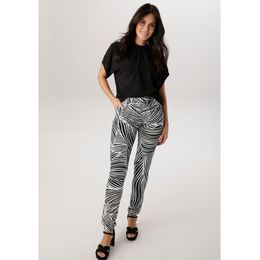 Aniston Hose in Wei&szlig;/ Schwarz - 20% | Gr&ouml;&szlig;e 42 | Damenhosen