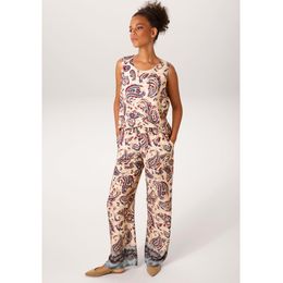Aniston Hose in Beige/ Dunkelblau - 58% | Gr&ouml;&szlig;e 36 | Damenhosen