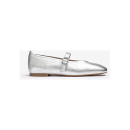 Unisa Leder-Spangenballerinas in Silber - 67% | Gr&ouml;&szlig;e 36 | Damen-ballerinas
