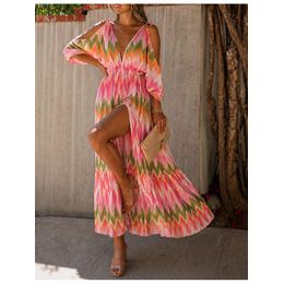 Milan Kiss Kleid in Rosa/ Gr&uuml;n - 58% | Gr&ouml;&szlig;e M | Damen-kleider