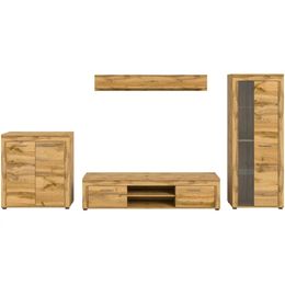 M&ouml;bel Kraft Wohnwand holzfarben Ma&szlig;e (cm): B: 330 H: 159 T: 35.0 &raquo; M&ouml;bel Kraft