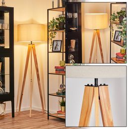 hofstein Flemming Stehleuchte 50 cm Naturfarben, Schwarz, 1-flammig