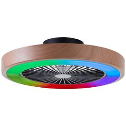 BRILLIANT LEUCHTEN Brilliant Slimline Deckenventilator LED Schwarz, 1-flammig, Fernbedienung