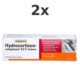 2x HYDROCORTISON-ratiopharm 0,5% Creme 30 g
