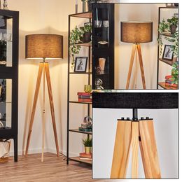 hofstein Flemming Stehleuchte 50 cm Naturfarben, Schwarz, 1-flammig