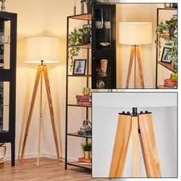 hofstein Flemming Stehleuchte 50 cm Naturfarben, Schwarz, 1-flammig