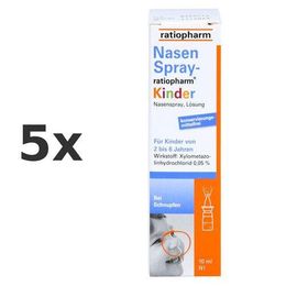 5x NASENSPRAY-ratiopharm Kinder kons.frei 10 ml