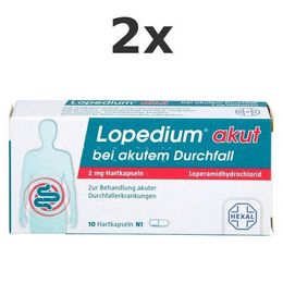 HEXAL&reg; 2x Lopedium akut bei akutem Durchfall Hartkapseln Set 10 St