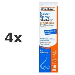 Nasenspray-ratiopharm Erwachsene (4x15ml) 60 ml