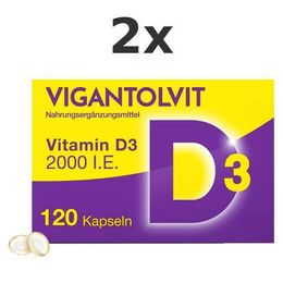 Wick 2x Vigantolvit 2000 I.E. Vitamin D3 Weichkapseln 120 St