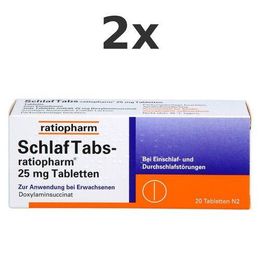 2x Schlaf TABS-ratiopharm 25 mg Tabletten 20 St