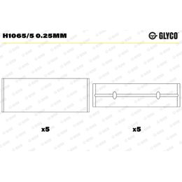 GLYCO Kurbelwellenlager h10655025mm