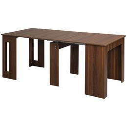 HOMCOM Esstisch, Braun, Holzwerkstoff, Nachbildung, 6-Sitzer, Rechteckig, eckig, 85x75x180 cm, Esszimmer, Tische, Esstische