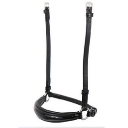 Hans Melzer Horse Equipment Hans Melzer Reithalfter hannoversch LACK schwarz/silber schwarz unterlegt WB (Warmblut)