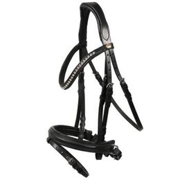 Hans Melzer Horse Equipment Hans Melzer Trense Valluhn schwarz/silber schwedisches Reithalfter WB (Warmblut)
