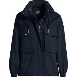 LANDS' END Wasserabweisende Soft Touch Baumwoll-Jacke, Damen,  Blau, Baumwolle/Nylon, by Lands' End