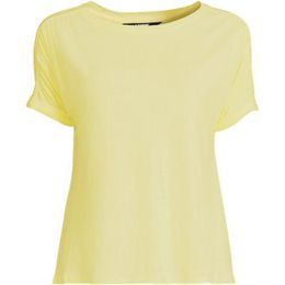 LANDS' END Leinen/Modal-Shirt mit kurzen &Auml;rmeln, Damen,  Gelb, Leinen/Baumwolle Modal, by Lands' End