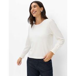 Brax Damen Langarmshirt Style CAITLIN L soft ecru, cremewei&szlig;, Gr. 34