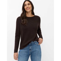 Brax Damen Strickpullover Style LESLEY brunette, dunkelbraun, Gr. 34