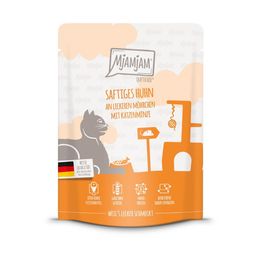 MjAMjAM Quetschie saftiges Huhn an leckeren M&ouml;hrchen Katzen-Nassfutter getreidefrei 6x300g