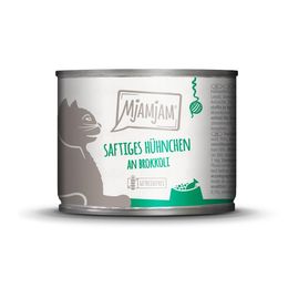 MjAMjAM saftiges H&uuml;hnchen an Brokkoli Katzen-Nassfutter getreidefrei 6x200g